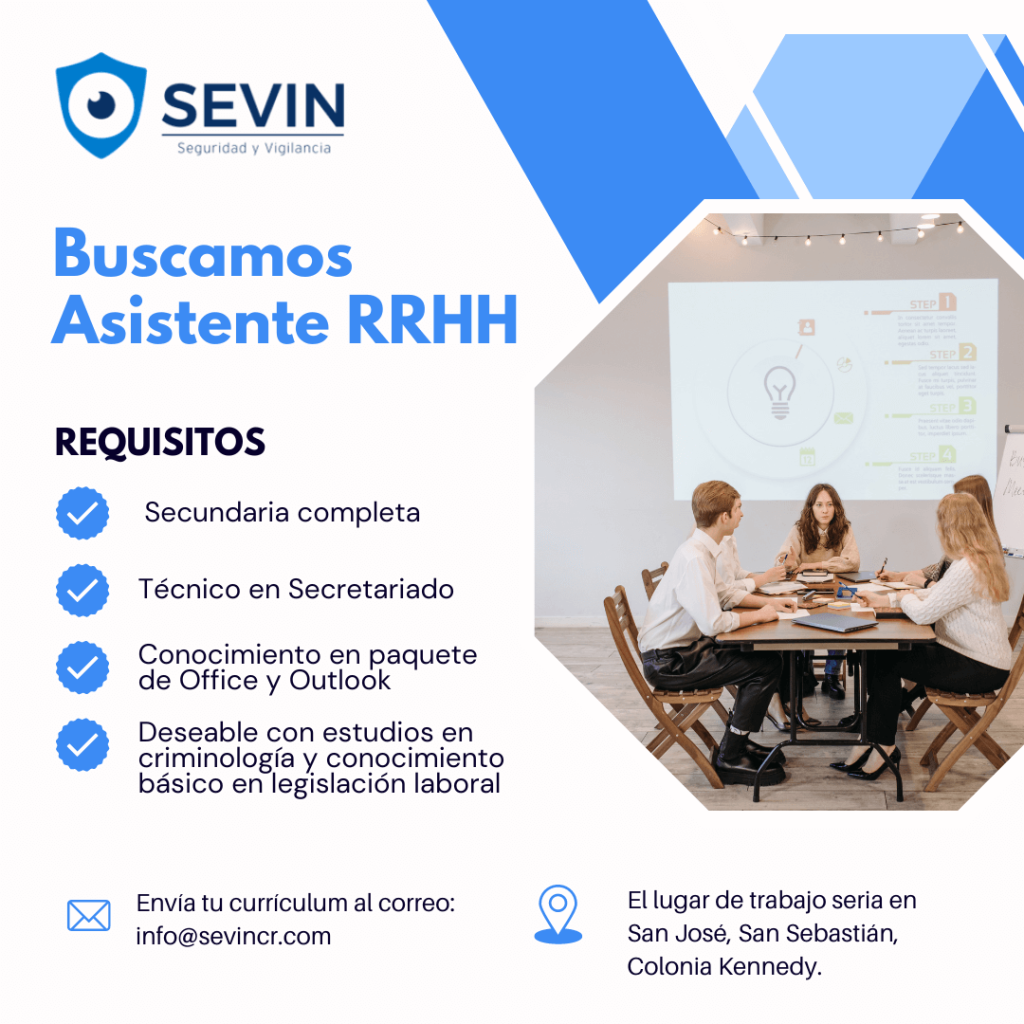 📣 ¡Nueva Vacante! – Asistente de Recursos Humanos – Sevin
