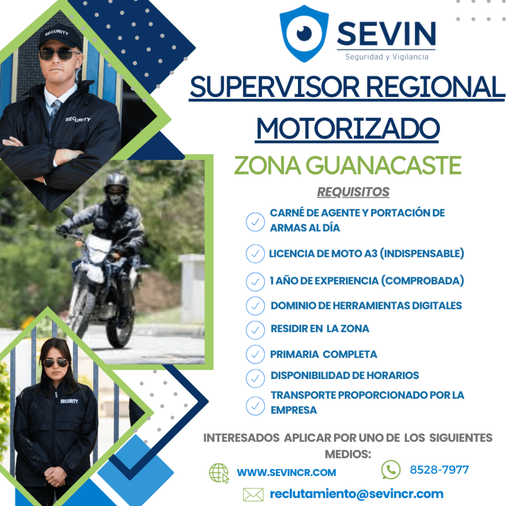 📣 ¡Nueva Vacante en Guanacaste! – Supervisor Motorizado – Sevin